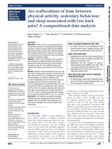 Are reallocations of time between physical activity, sedentary behaviour and sleep associated ...